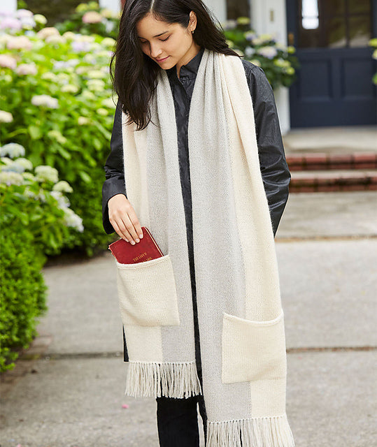 A Churchmouse Yarns and Teas Pattern - Graphic Two-Tone Wrap & Scarf ...