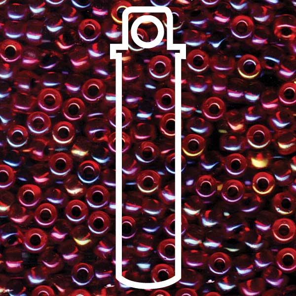 Miyuki Japanese Seed Beads Size 6/0 - Garnet Lined Ruby Aurora Borealis ...