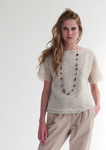 A Rowan Kidsilk Haze Pattern - Lacy Box Top (PDF)knitting pattern on ...