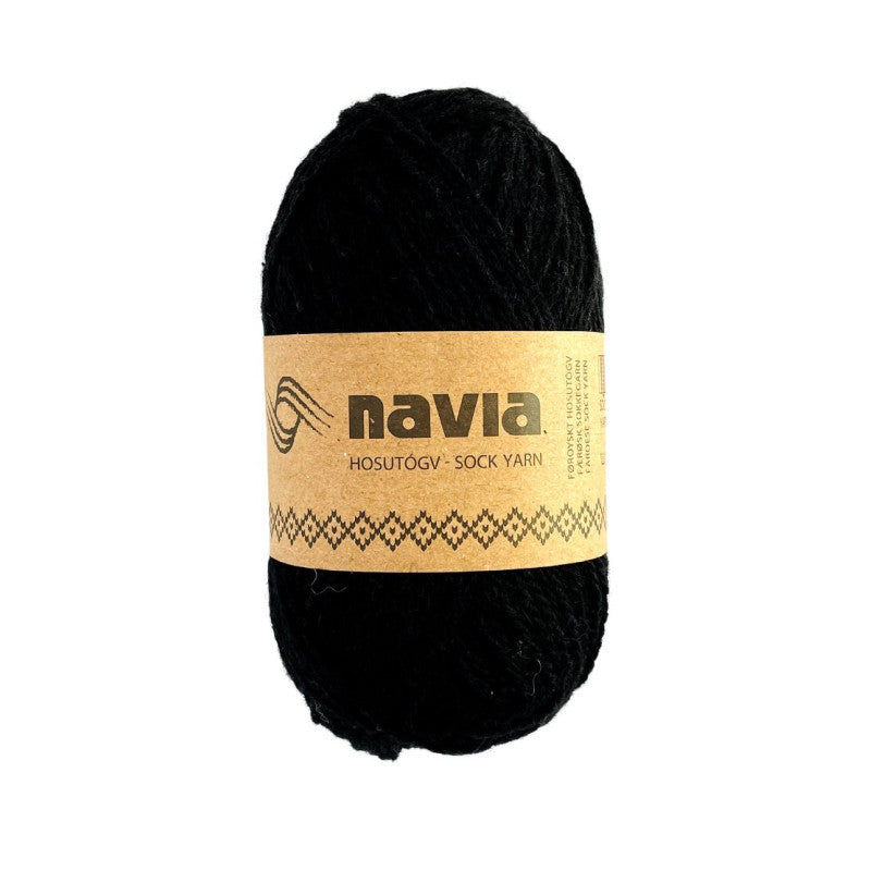 Navia Sock - Black (Color #506) - DK Weight, 50 Gram Skeins – Little Knits