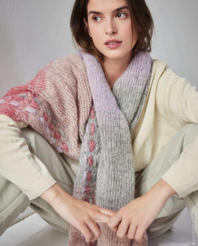 A Lana Grossa Piu Bella Pattern - Shawl with Stripes (PDF) – Little Knits